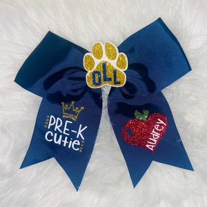 School Apple Personalized 3D Bow - Etsy