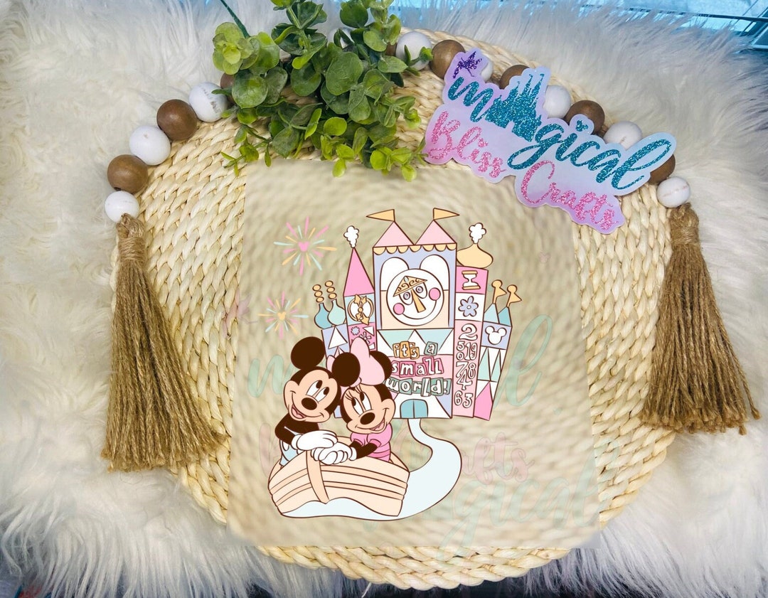 Small World Minnie and Mickey Park Ready to Heat Press/ Heat Transfer ...