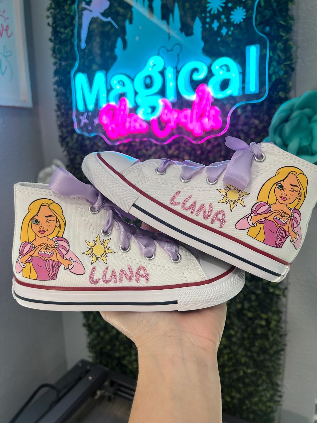 Rapunzel Princess Converse, Personalized Converse, Princess Shoes - Etsy