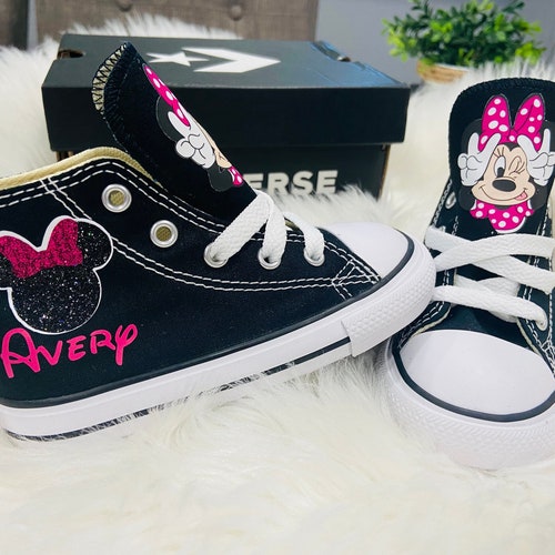 Minnie Mouse Converse Shoes/ Minnie Mouse First Birthday - Etsy