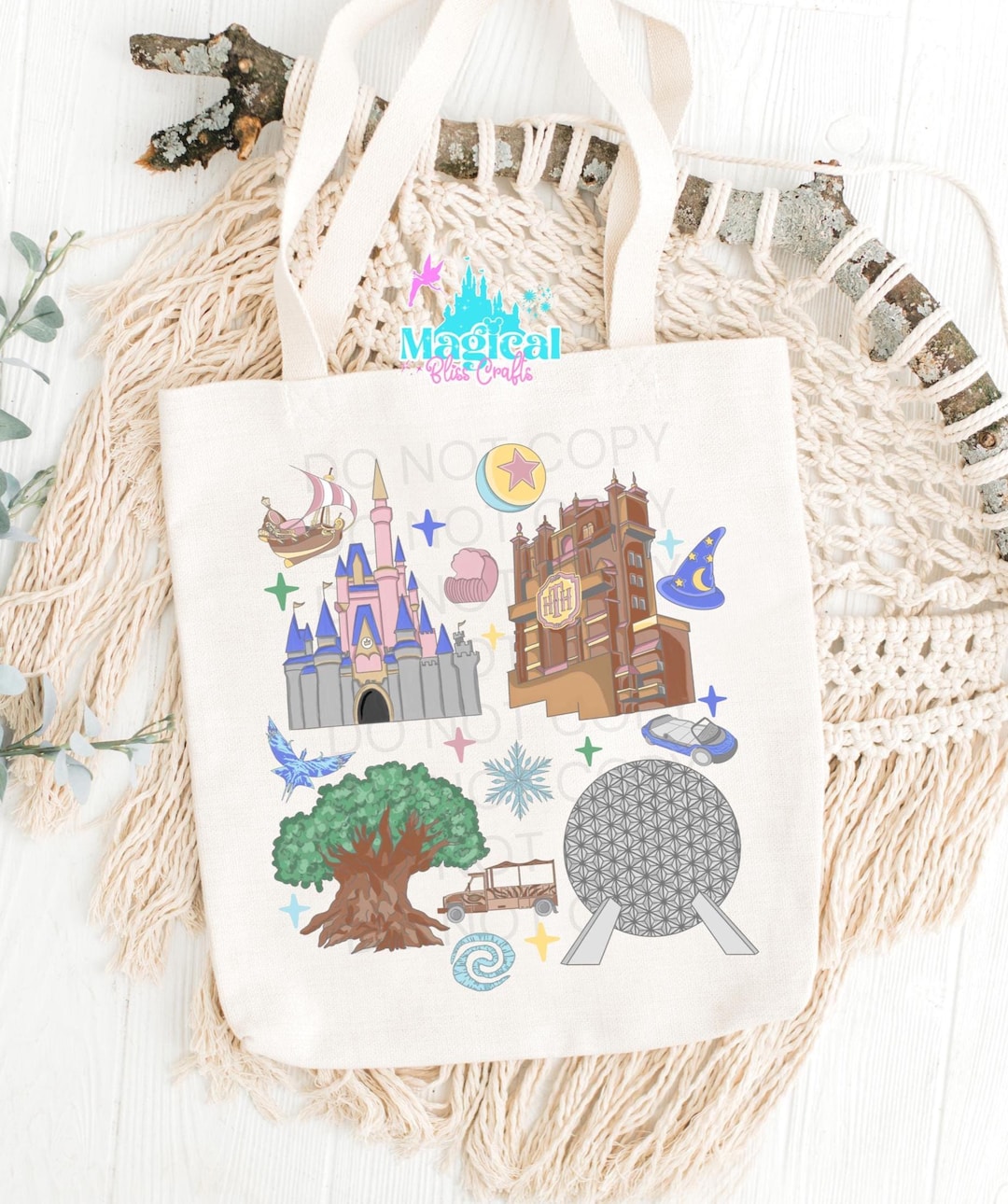 Magic World Parks Tote Bag, 4 Parks Tote Bag, Vacation Tote Bag - Etsy