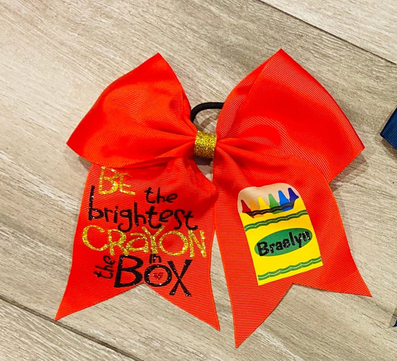School Crayon Personalized Bows | Etsy