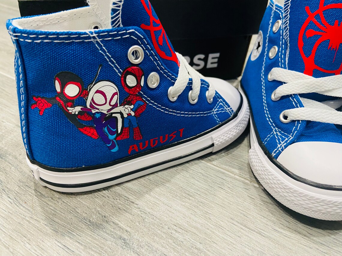 Spiderman Converse - Etsy