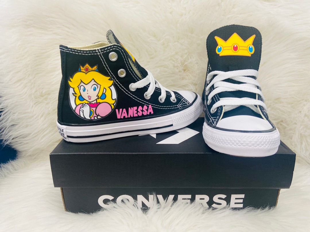 Princess Peach Converse - Etsy
