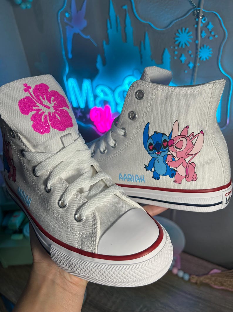 Stitch and Angel Custom Converse - Etsy