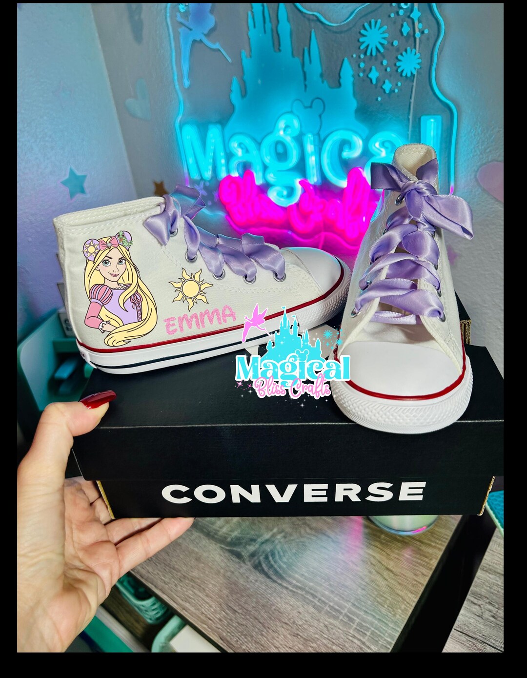 Rapunzel Princess Converse, Personalized Converse, Princess Shoes - Etsy