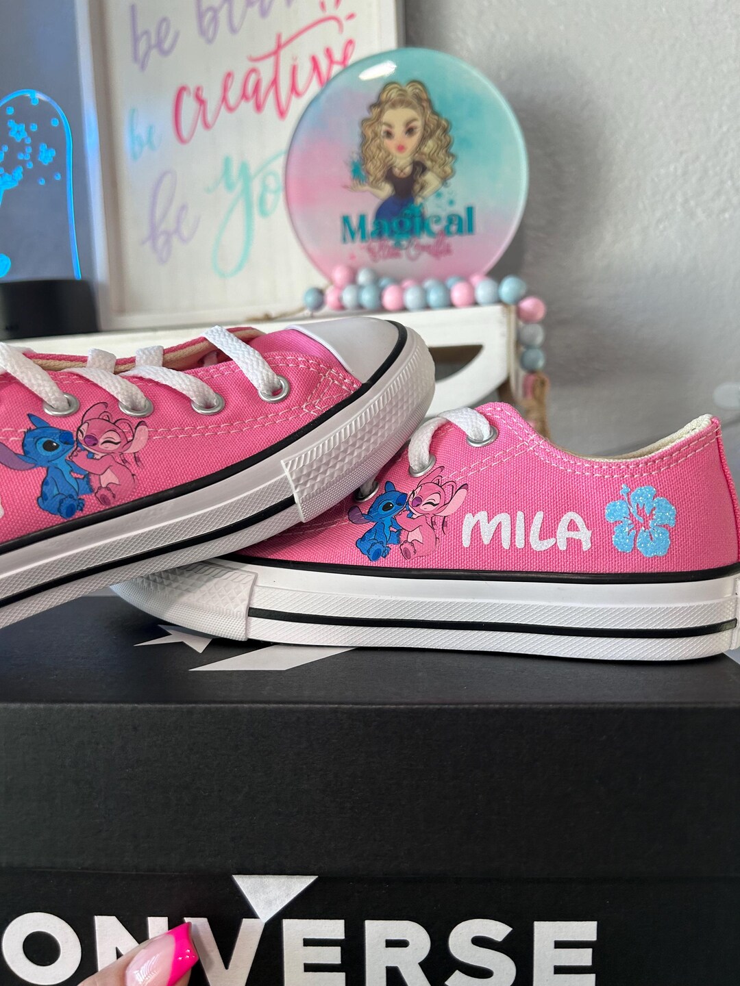 Stitch and Angel Custom Converse - Etsy