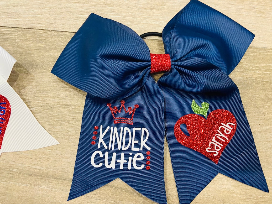 School Apple Personalized Bows - Etsy