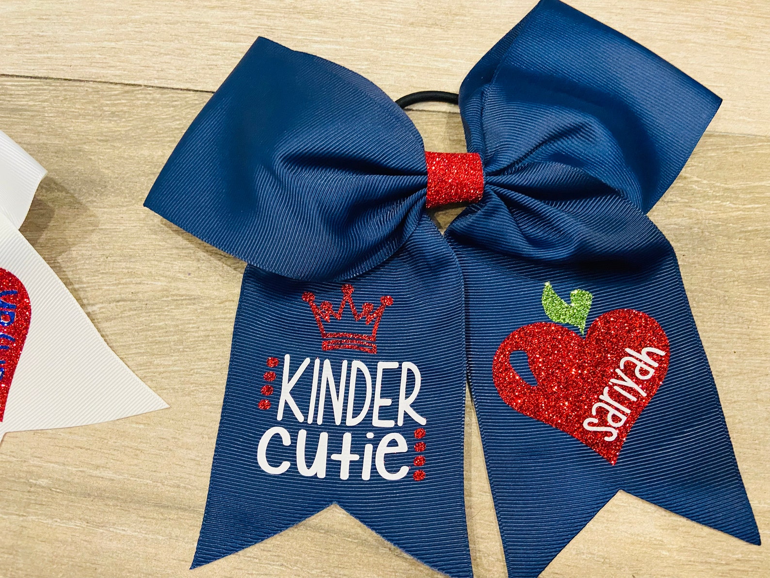 School Apple Personalized Bows - Etsy