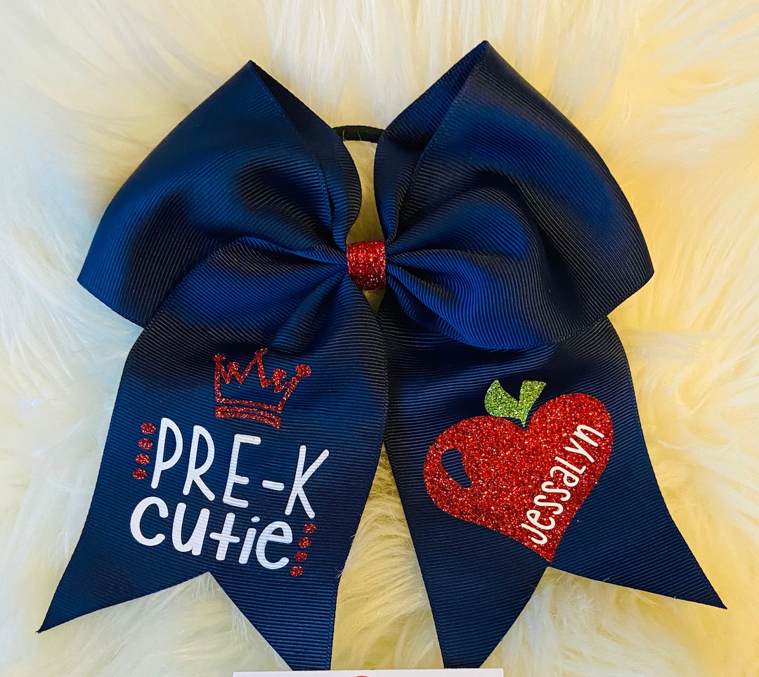 School Apple Personalized Bows - Etsy