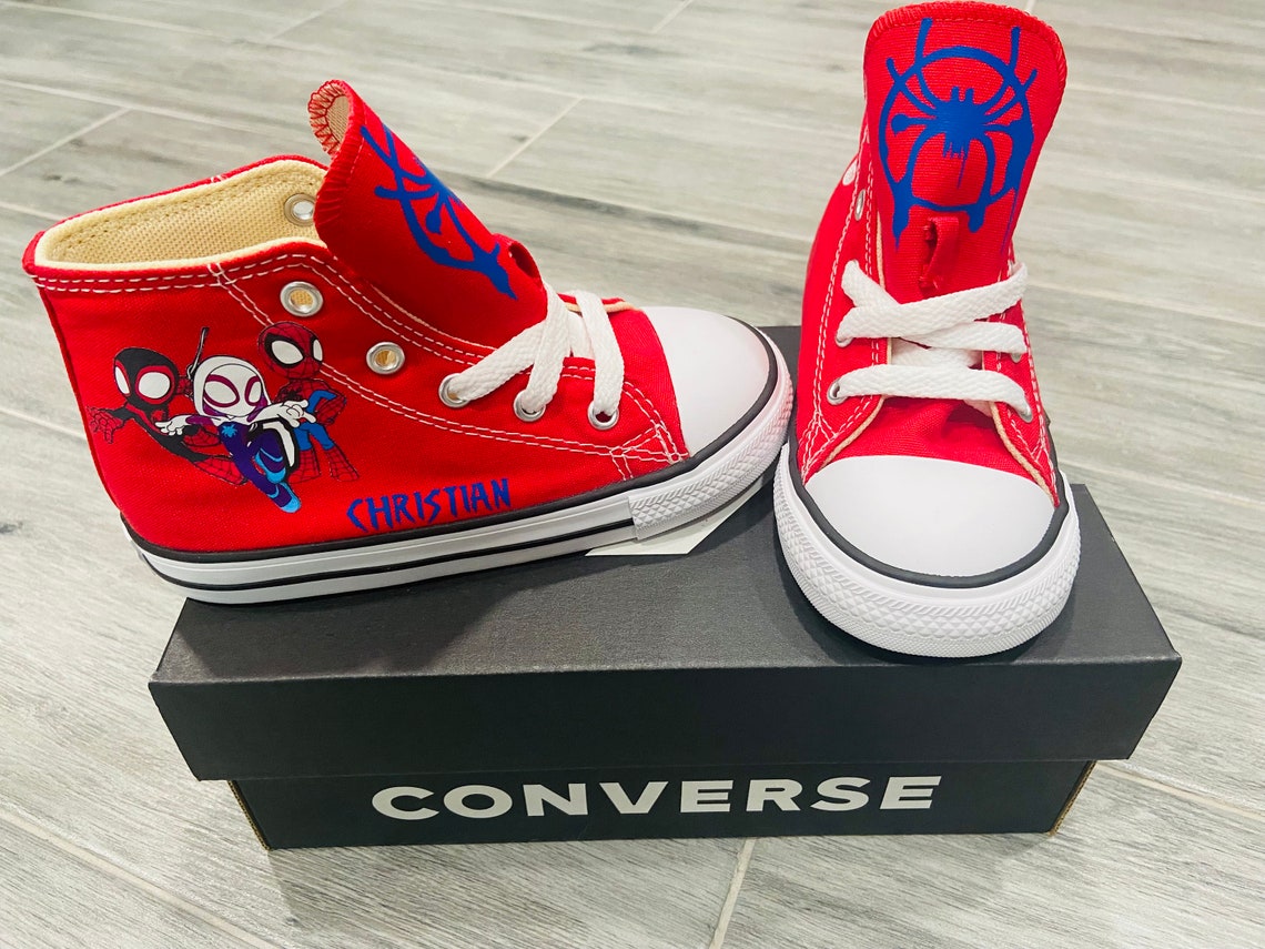 Spiderman Converse - Etsy