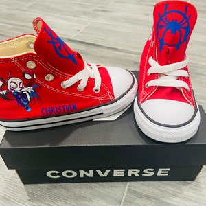 Spiderman Converse - Etsy