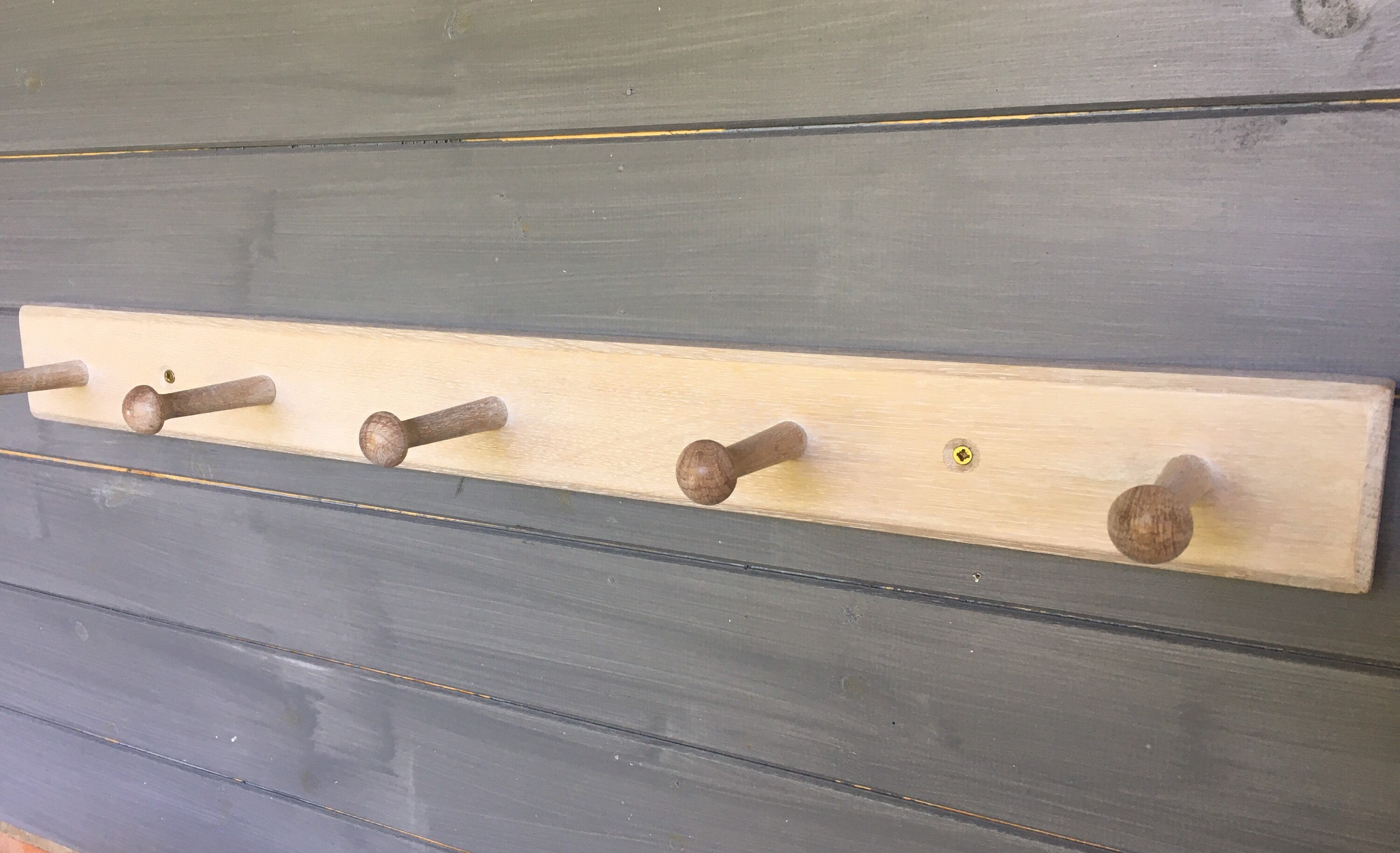 Limed Oak 3 4 or 5 Peg Hanging Rail Coat Pegs Coat Rack - Etsy