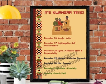 Kwanzaa Seven Principles, Kwanzaa Decorations, Printable Kwanzaa Sign ...
