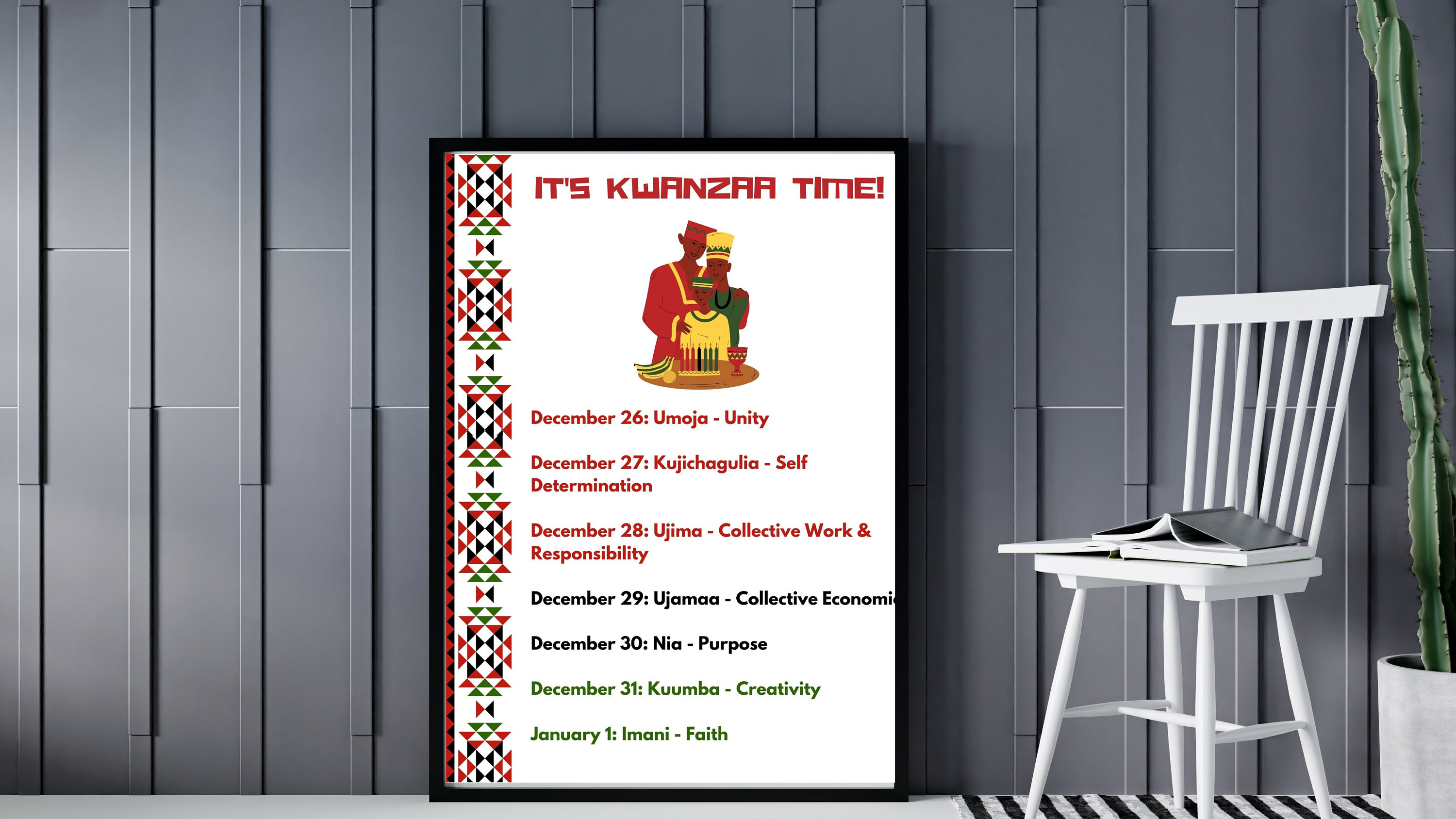 Kwanzaa Seven Principles, Kwanzaa Decorations, Printable Kwanzaa Sign ...