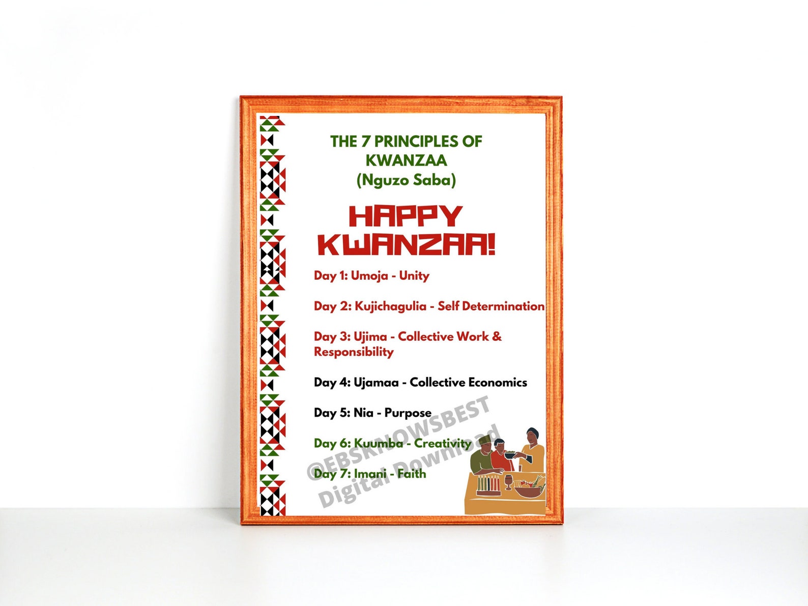 Kwanzaa Seven Principles Sign: Nguzo Saba Art (digital Download) - Etsy
