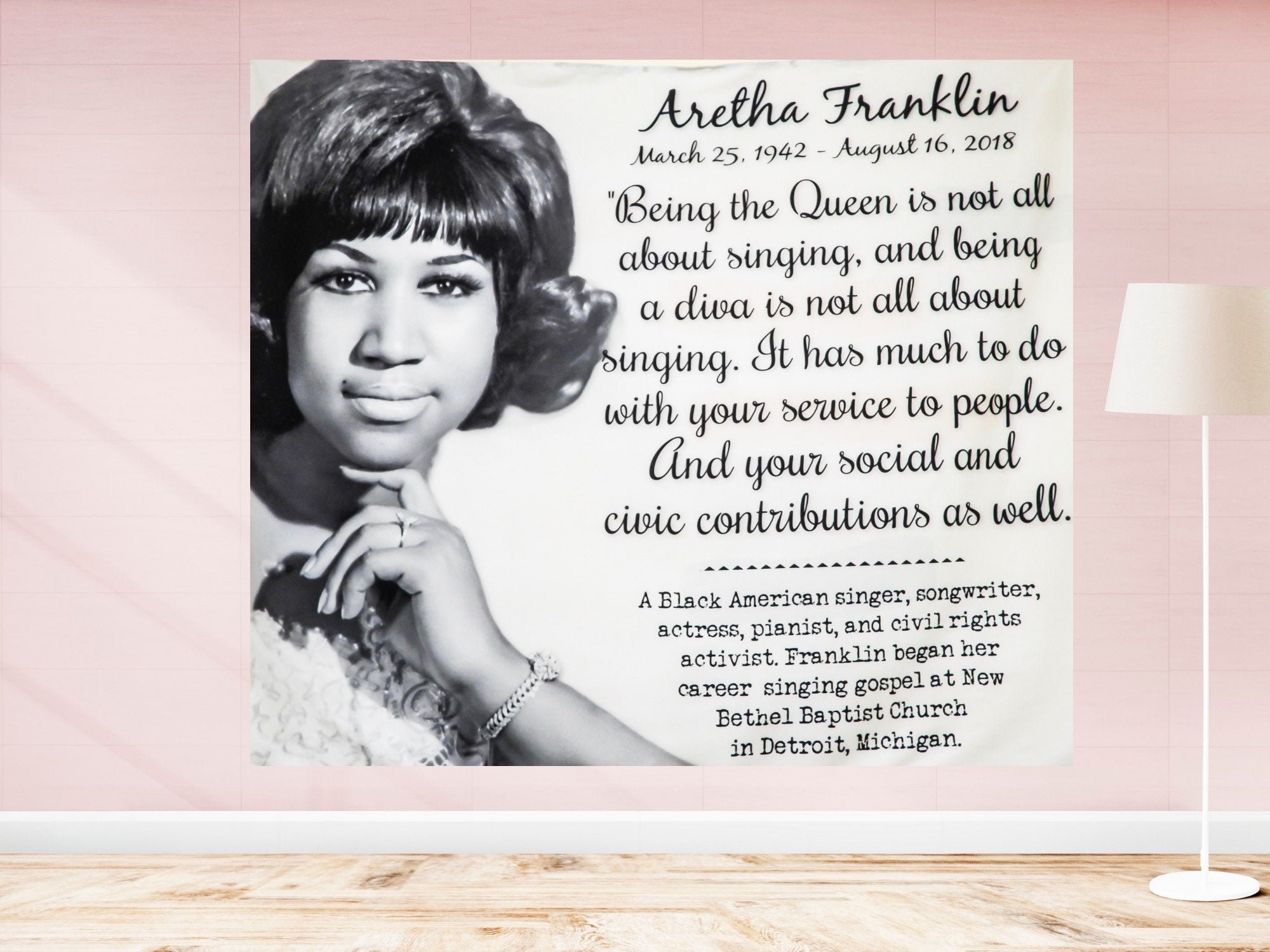 Aretha Franklin Tapestry: Queen of Soul, Black History Art (50x60in) - Etsy