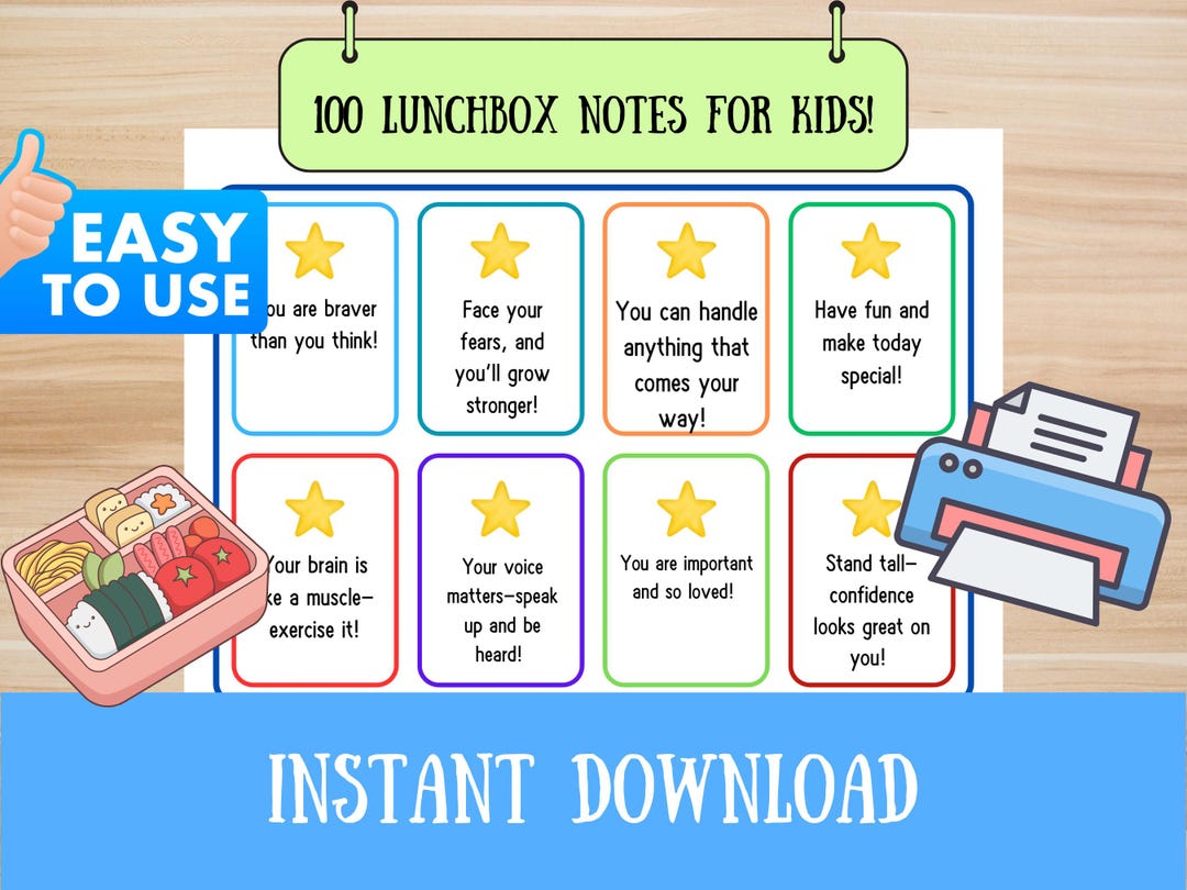 Lunchbox Affirmation Cards, Positive Cards, Daily Affirmations ...