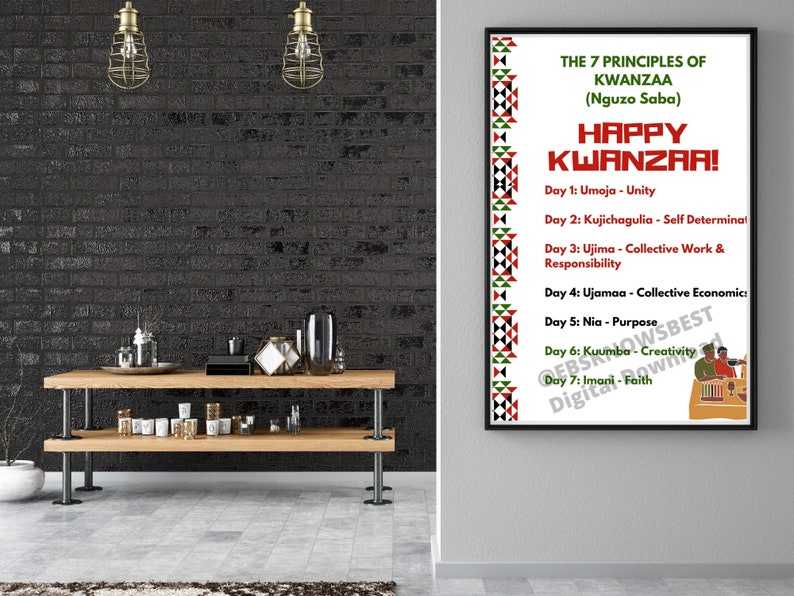 Kwanzaa Seven Principles, Kwanzaa Decorations, Printable Kwanzaa Sign ...