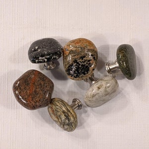 Lake Michigan Almost Black Stone Knobs and Pulls Individual Custom Crafted Knobs - Etsy