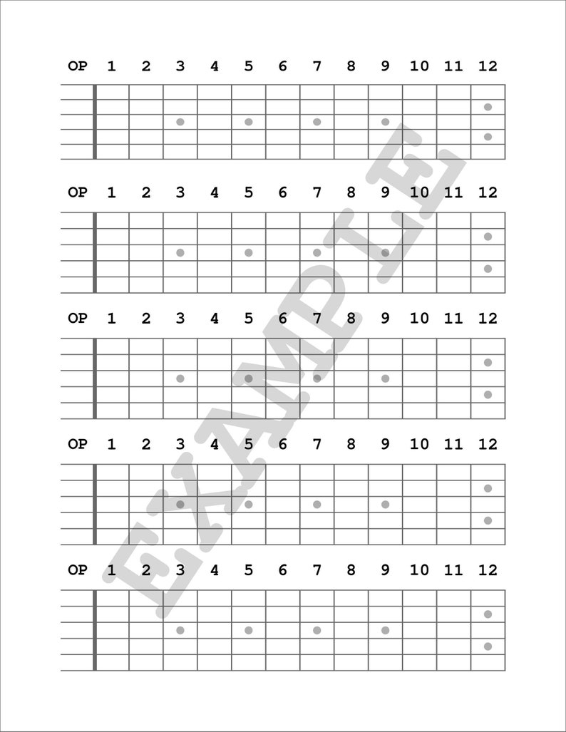Printable Guitar Neck Blank Scale Template - Etsy