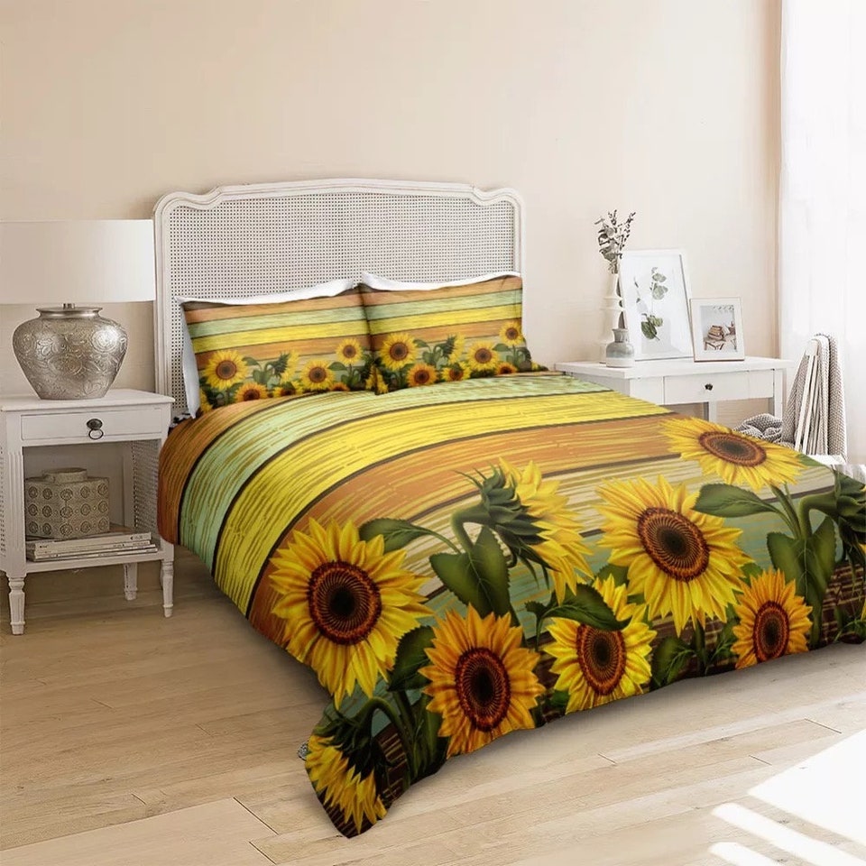 Sunflower Bedding Set sold by Lolly Studio | SKU 23929199 | Printerval