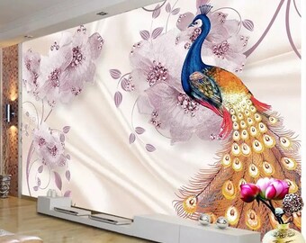 Peacock Wall Mural - Etsy
