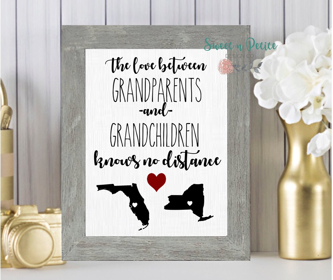 Grandparents Grandchildren Long Distance Personalized Gift Distance ...