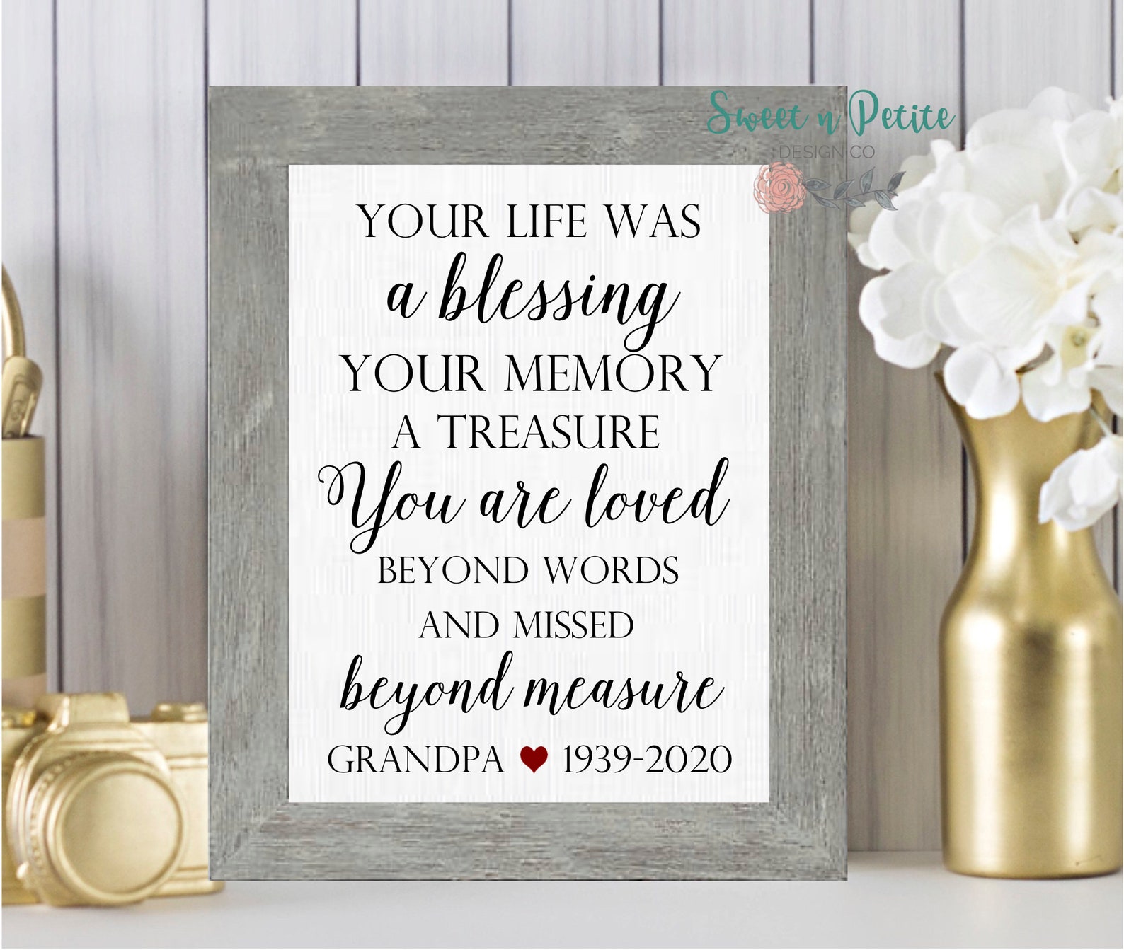 Memorial Keepsake Personalized Memorial Gift for Home - Etsy