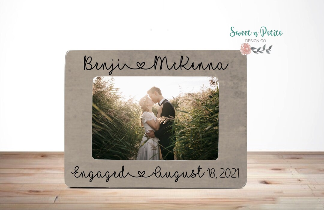 We're Engaged Engagement Picture Frame Personalized Engagament Picture ...