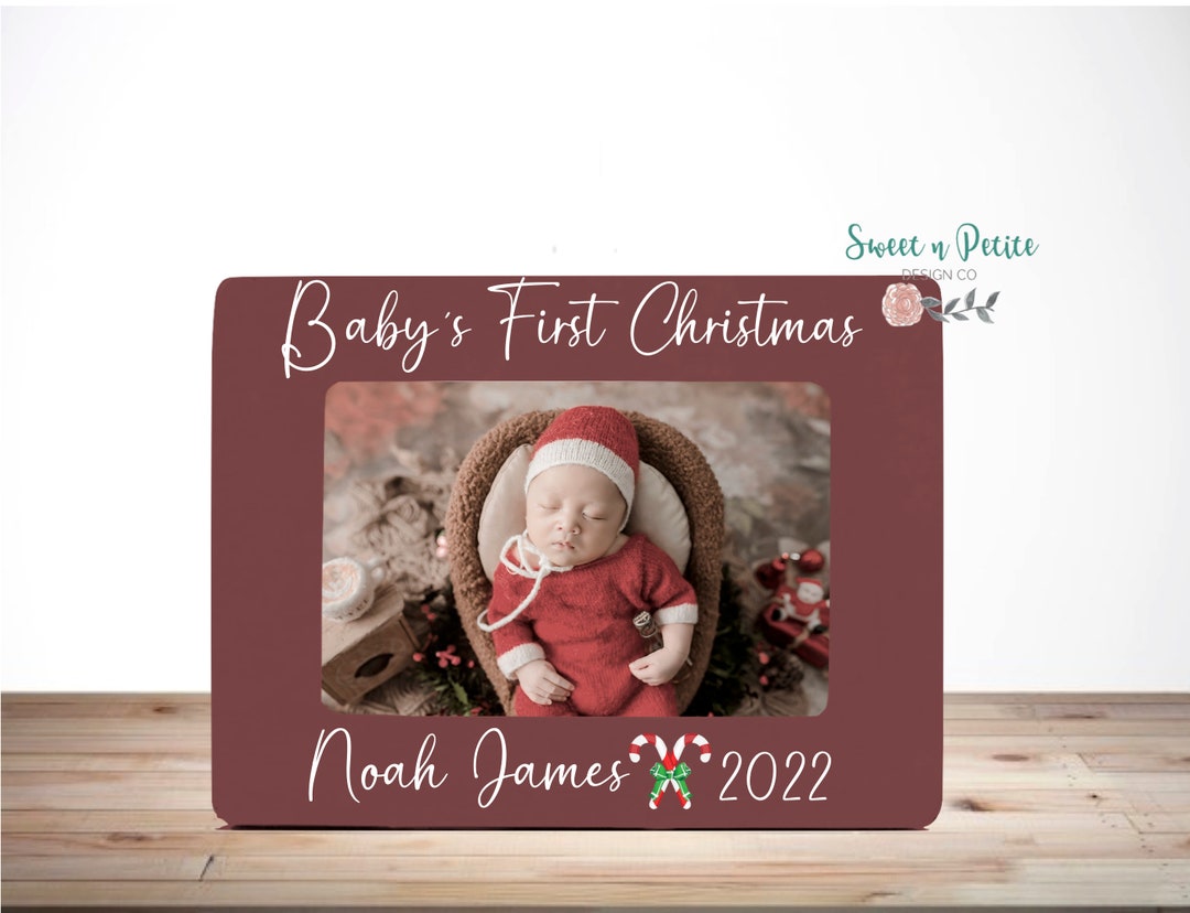 Baby First Christmas FRAME, Personalized Picture Frame, Newborn Picture ...