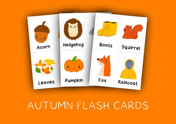 Autumn Flashcards Printable Flashcards for Home and School - Etsy