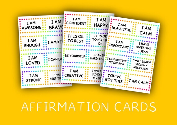 Printable Affirmation Cards for School Preschool & Home - Etsy