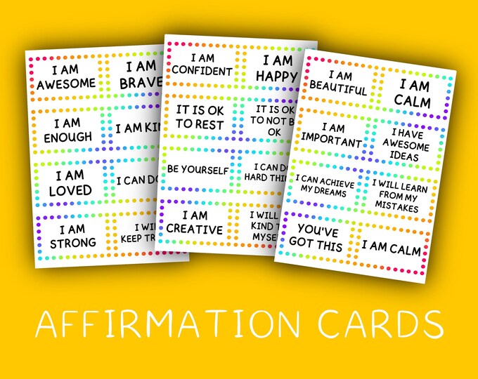 Printable Affirmation Cards - for School, Preschool & Home - Etsy