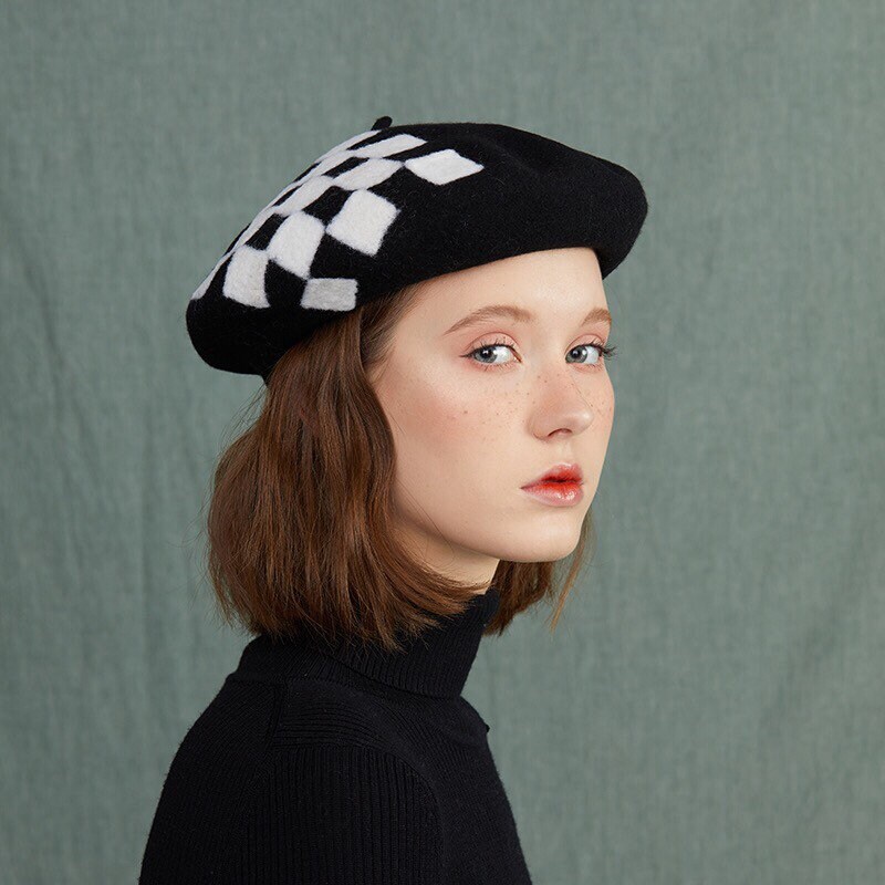 5 colours and designs Beret hats with fun 100% wool and | Etsy