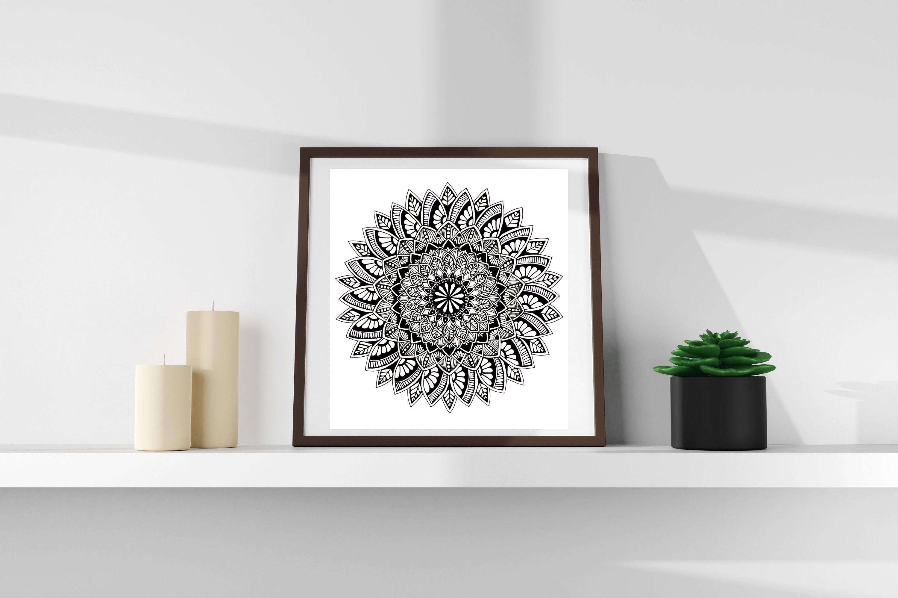 Mandala Digital Print/ Hand Drawn Art/ 8x8 8x10/ Multiple Sizes - Etsy