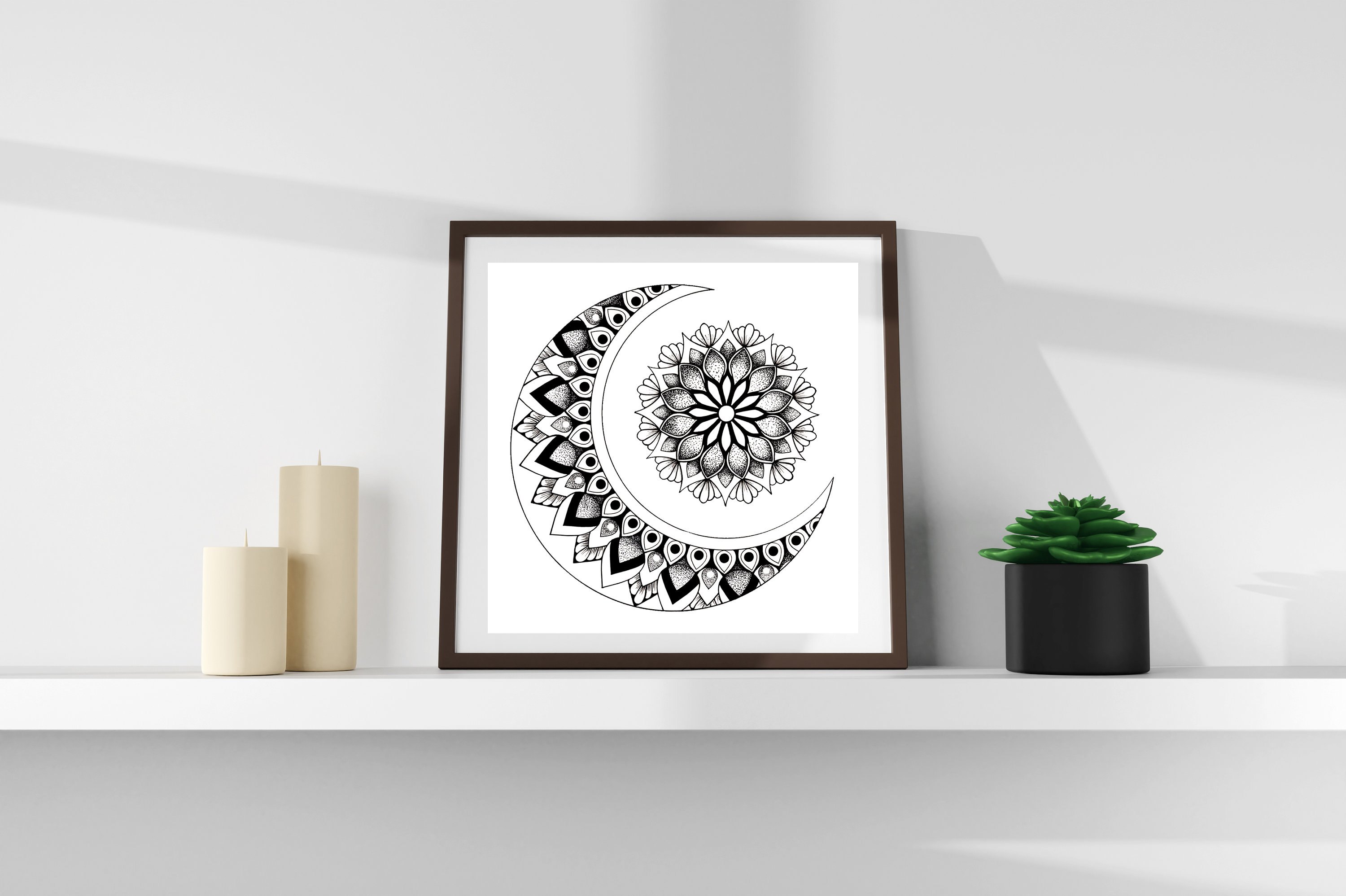 Hand Drawn Mandala / Moon Mandala/ Digital Print / Instant Art - Etsy