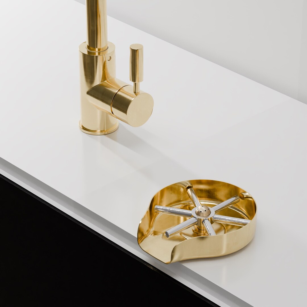 Unlacquered Brass Glass Rinser for Kitchen Sinks, Brass Cup Washer ...