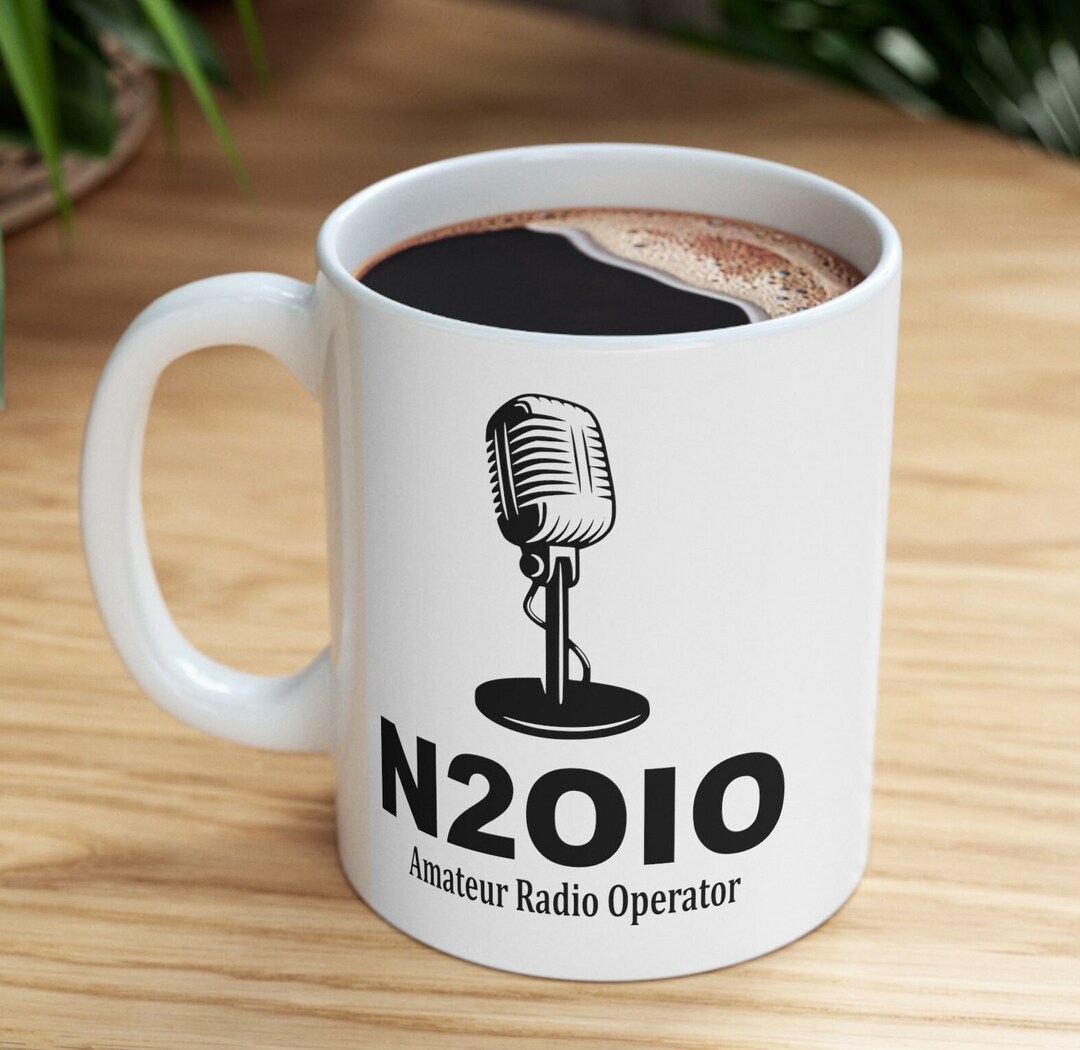 Ham Radio Mug Personalized Amateur Radio Callsign Microphone Mug Call ...