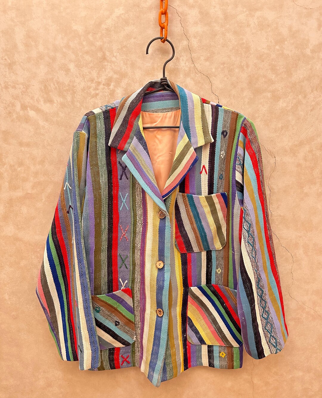 New in Shirt Jacket Unique Moroccan Embroidered Colourful - Etsy Canada