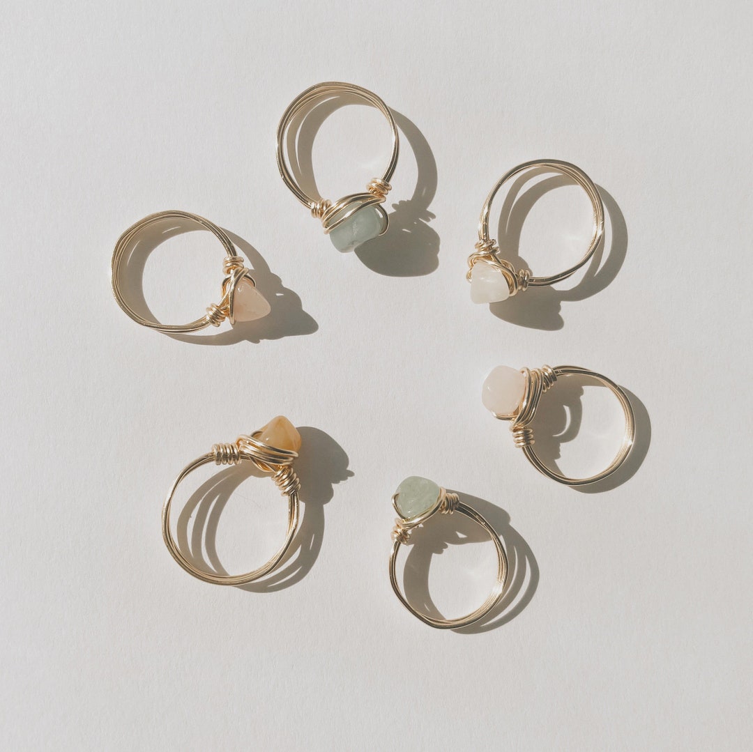 Stone Ring (gold Wire) - Etsy