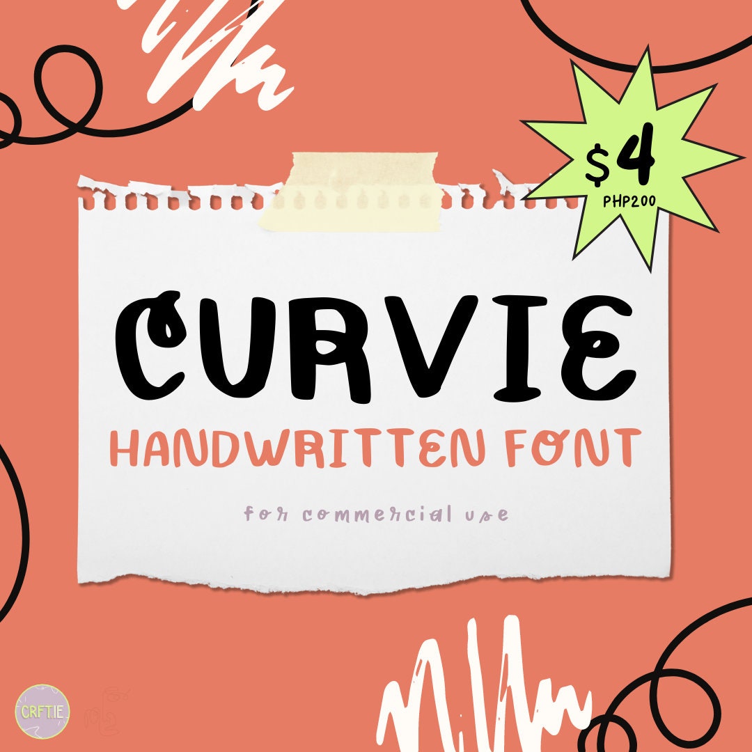 CURVIE Handwritten Font - Etsy
