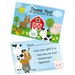 Barnyard Farm Animal Fill-in Birthday Thank You Cards for Kids - Etsy