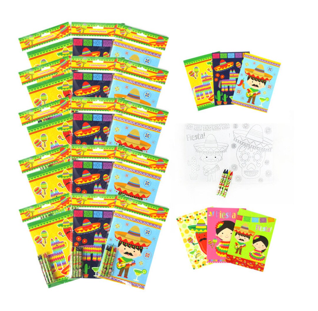 Pinata and Fiesta Coloring Books With Crayons Party Favors - Etsy