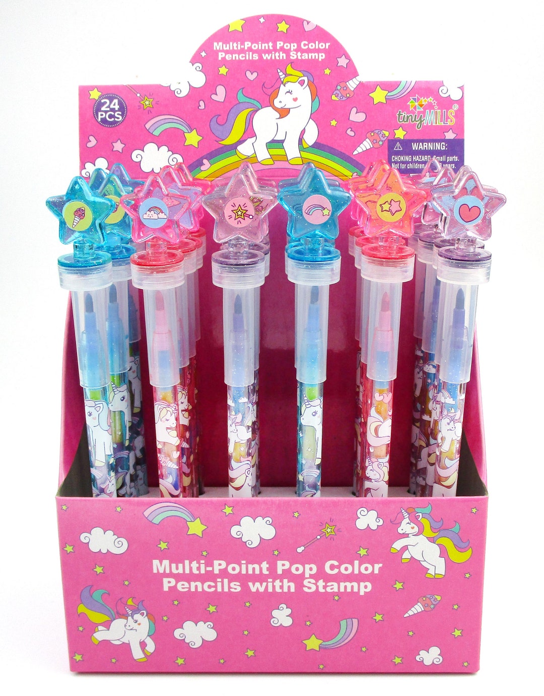 Unicorn Stackable Crayon With Stamp Topper - Etsy