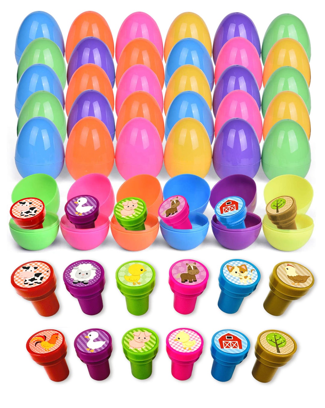 36pcs Farm Animal Barnyard Easter Egg With Stampers - Etsy