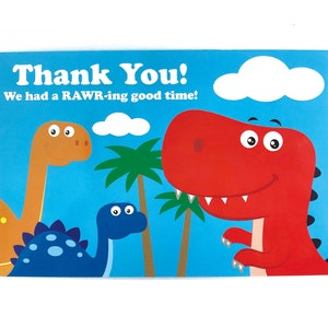 Dinosaur Text Fill-in Birthday Thank You Cards for Kids - Etsy