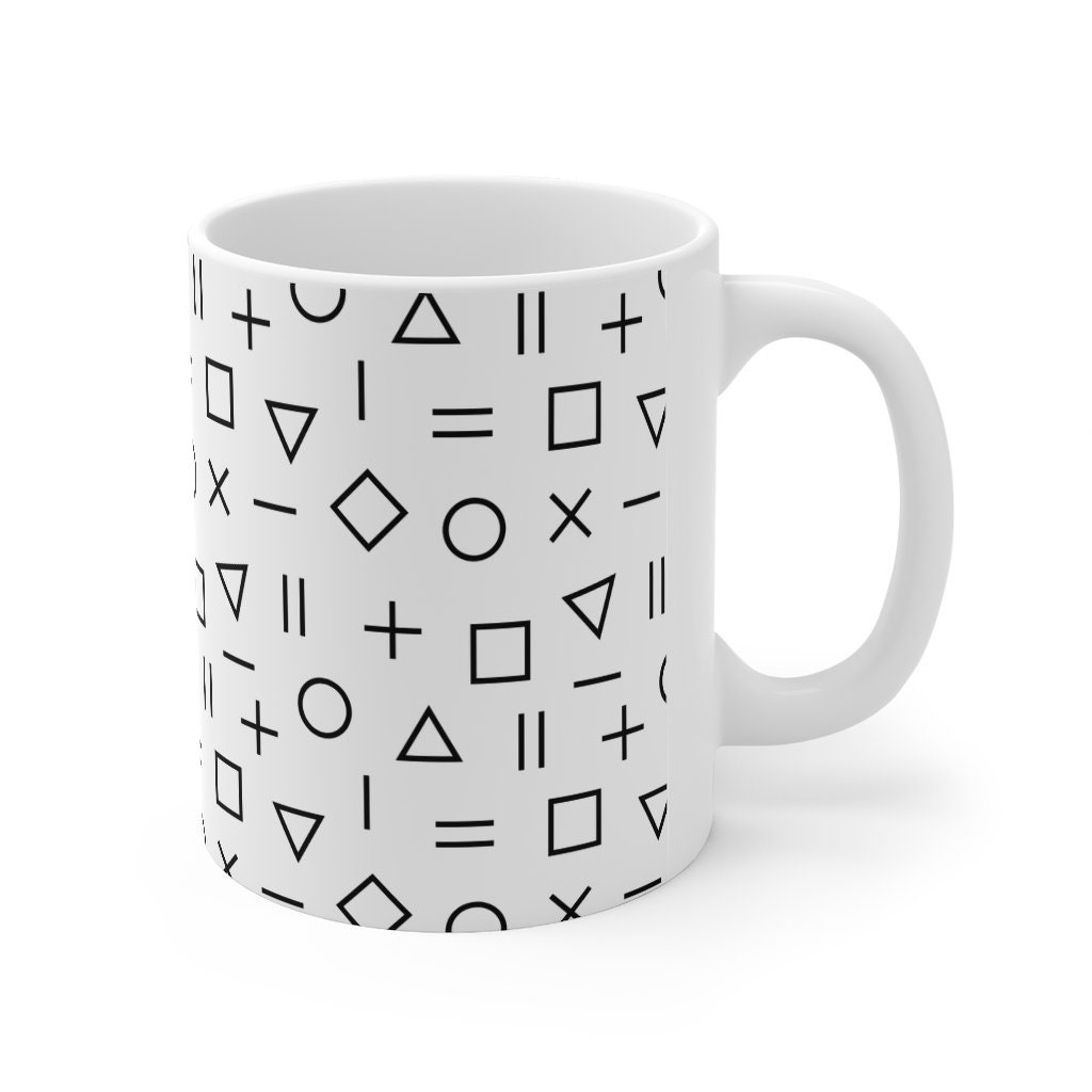 Black and White Geometric Math 80s Retro Inspired 11oz Coffee - Etsy