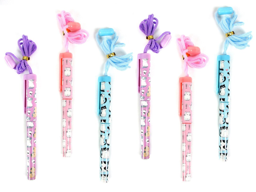 Cute Cat-themed Ballpoint Pens With Lanyards - Etsy
