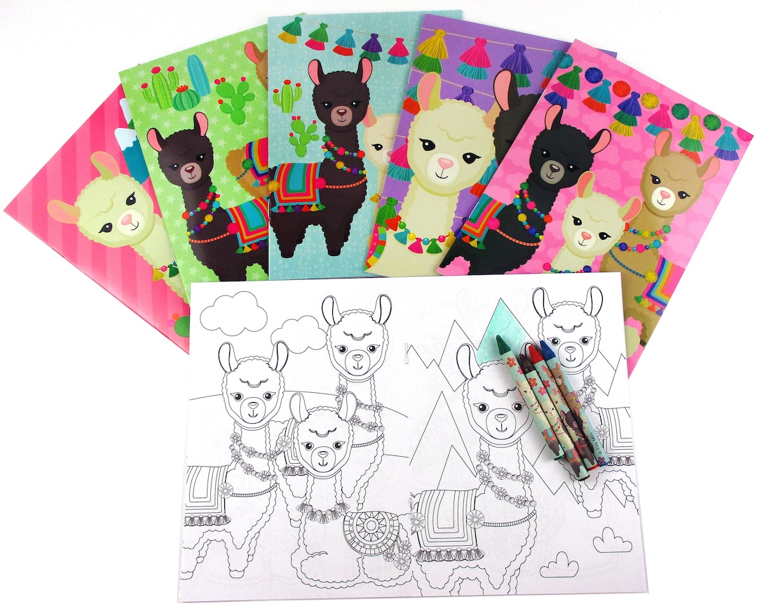 Llama Coloring Books With Crayons Party Favors - Etsy